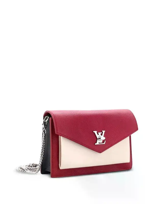 LOUIS VUITTON Mylockme Chain Pochette Leather Clutch - Red