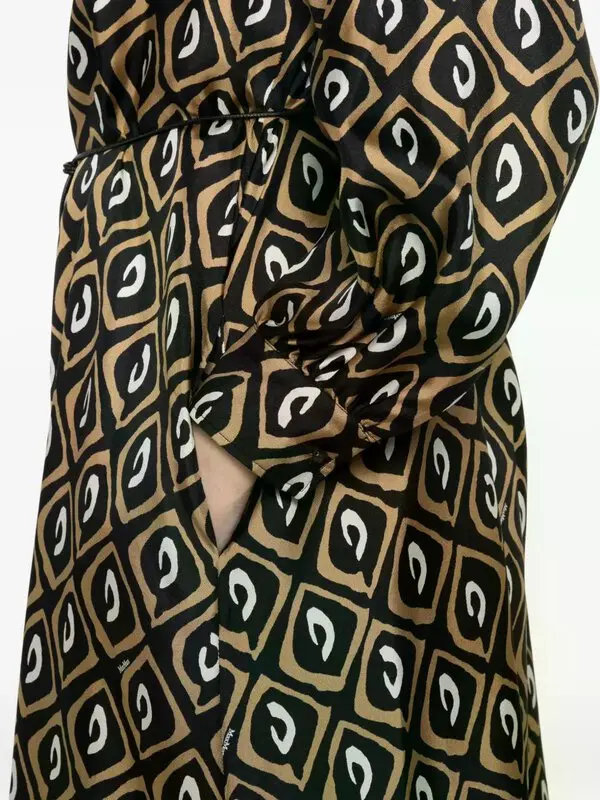 Max Mara Printed Midi Shirt Dress - Black