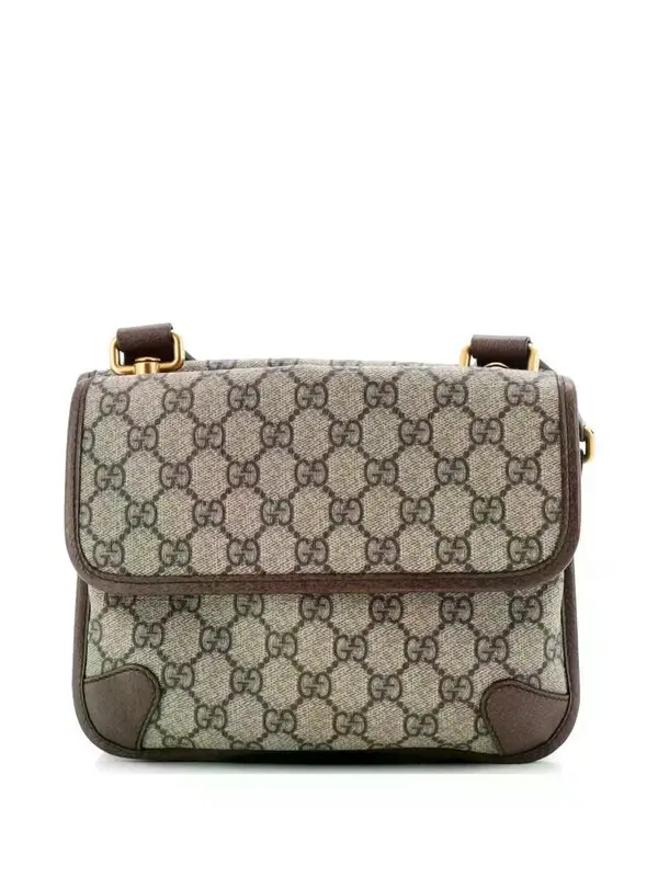 Gucci Neo Vintage Flap Messenger Gg Coated Canvas Small Crossbody Bag - Brown