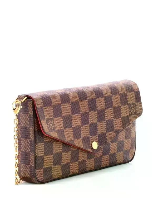 LOUIS VUITTON Felicie Pochette Damier Crossbody Bag - Brown