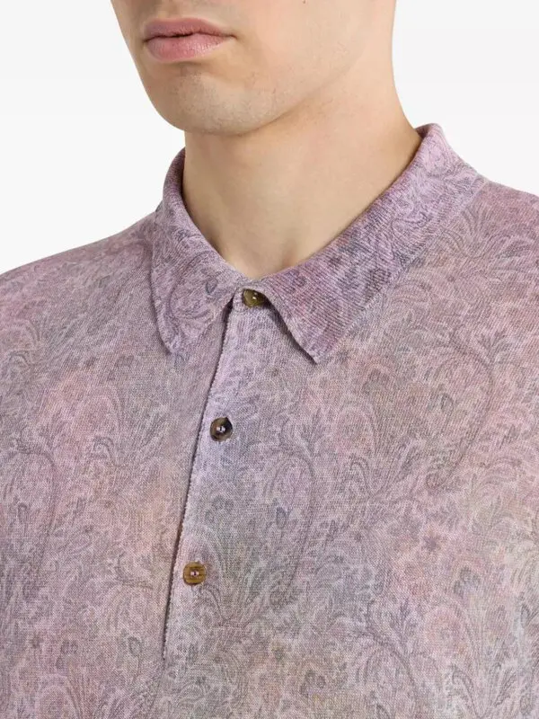 Etro Floral-motif Polo Shirt - Purple