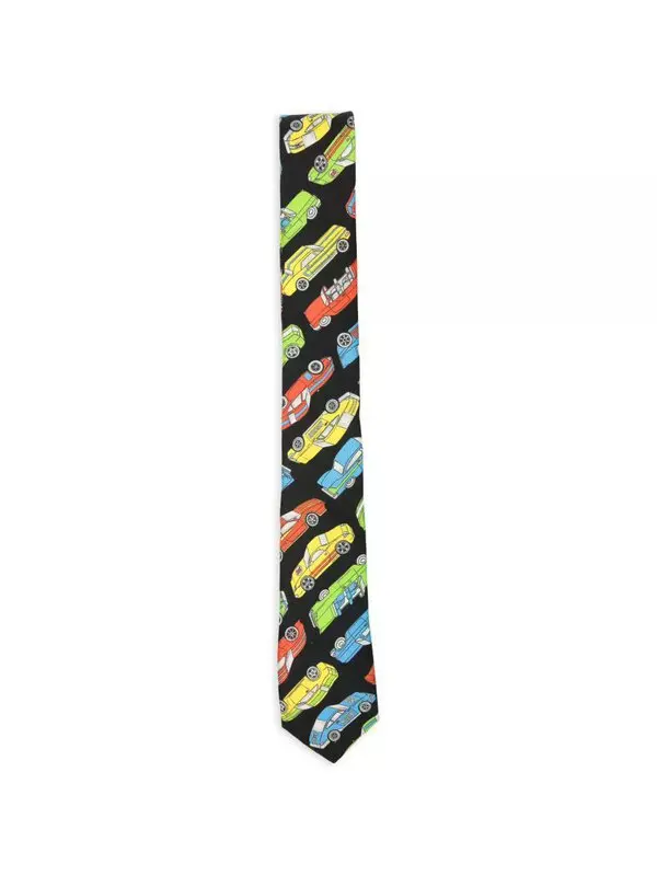 Moschino Car Print Neck Tie - Black
