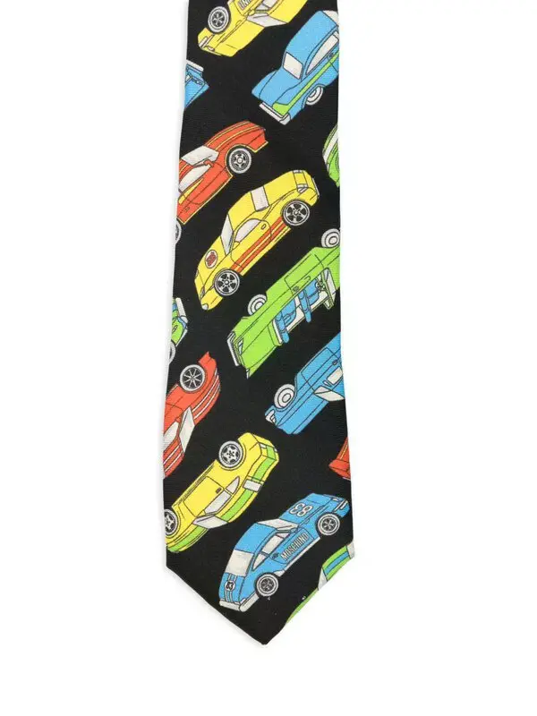 Moschino Car Print Neck Tie