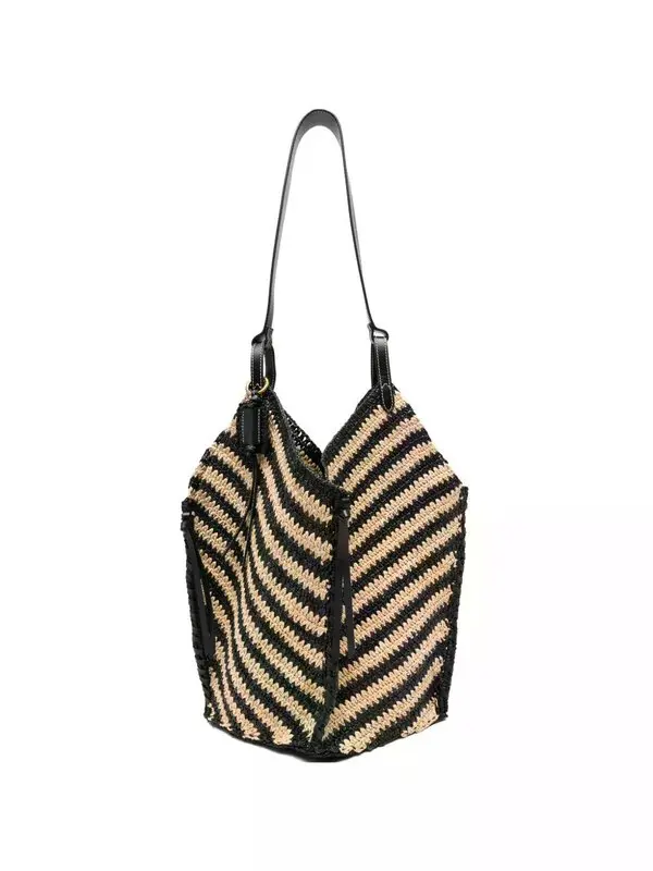 Isabel Marant Tampa Striped Shoulder Bag - Black