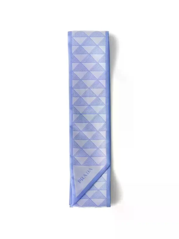 Prada Jacquard Silk Scarf - Blue