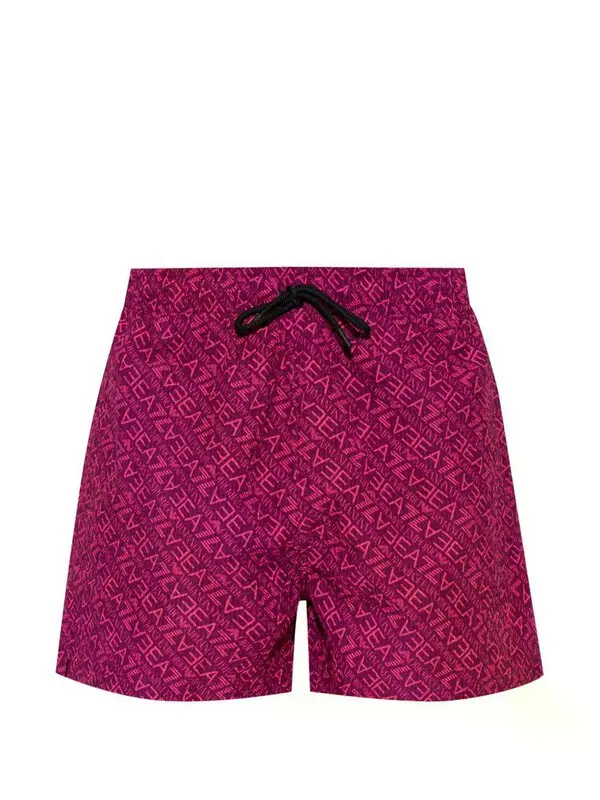 EA7 Print-detail Drawstring Swim Shorts - Pink