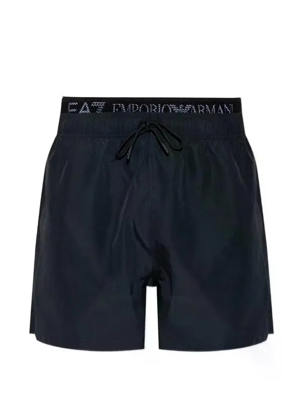 EA7 Logo-detail Swim Shorts - Black