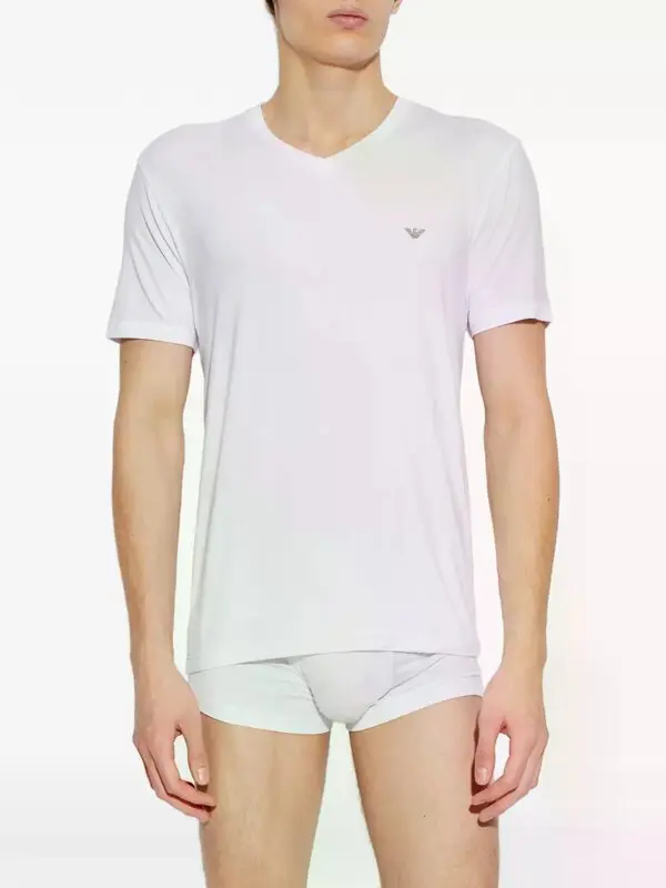 Emporio Armani V-neck Logo-embroidered T-shirt