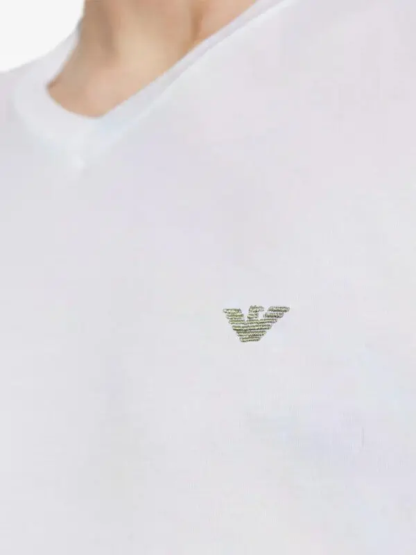 Emporio Armani V-neck Logo-embroidered T-shirt