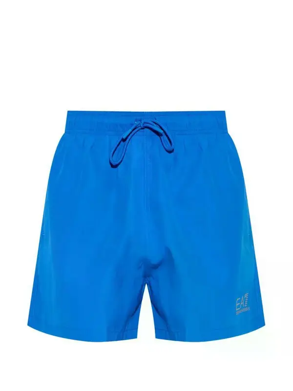 EA7 Logo Detail Swim Shorts - Blue
