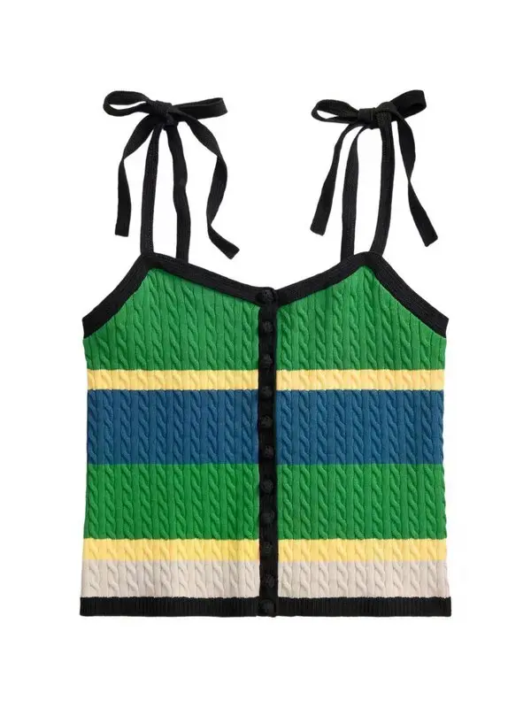 Polo Ralph Lauren Cable-knit Tie-strap Tank Top - Black