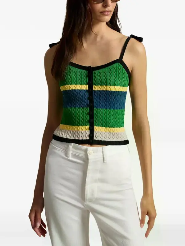Polo Ralph Lauren Cable-knit Tie-strap Tank Top - Black