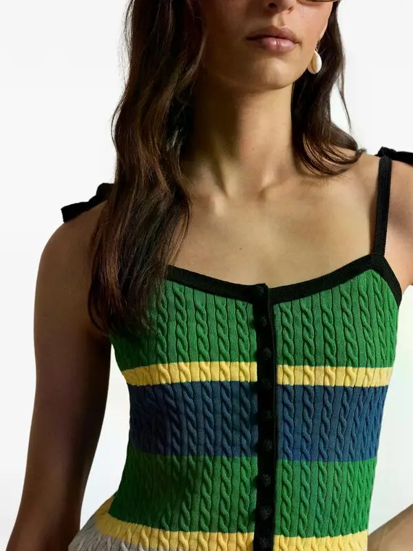 Polo Ralph Lauren Cable-knit Tie-strap Tank Top - Black