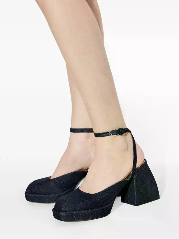 NODALETO Platform Denim Pumps - Blue