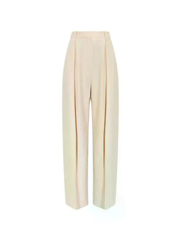 Victoria Beckham Pleated Trousers - Neutrals