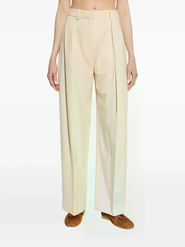 Victoria Beckham Pleated Trousers - Neutrals