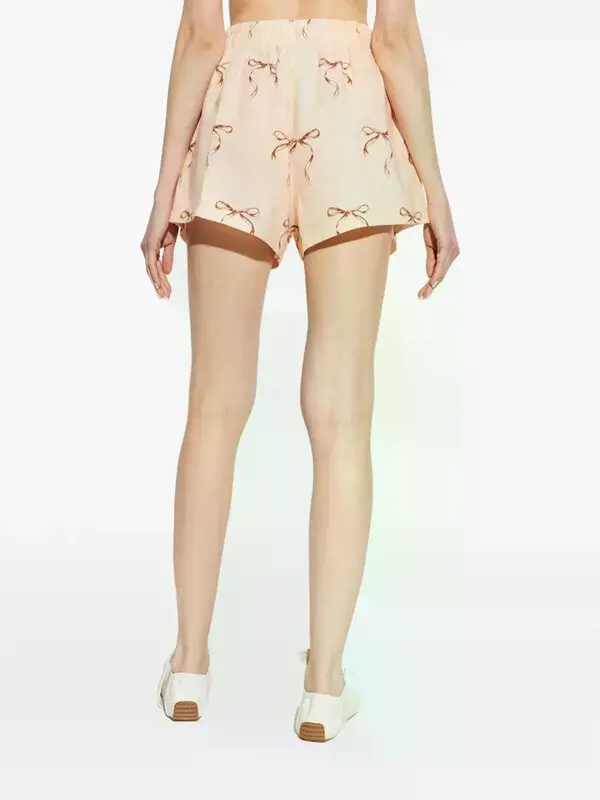 FORTE_FORTE Bow-print Shorts - Neutrals