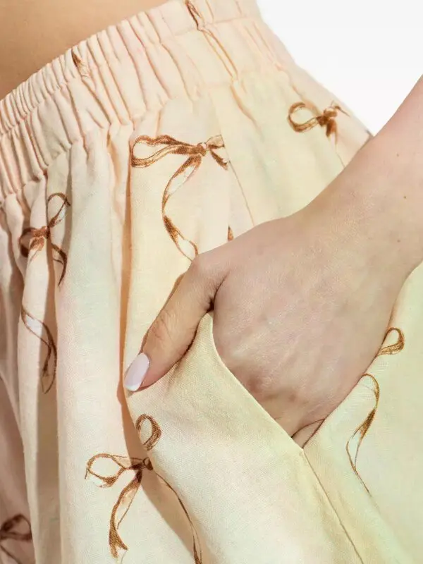 FORTE_FORTE Bow-print Shorts - Neutrals
