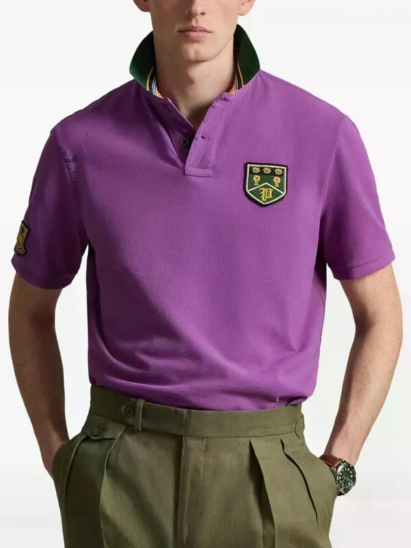Polo Ralph Lauren Appliqué Short-sleeve Polo Shirt - Purple