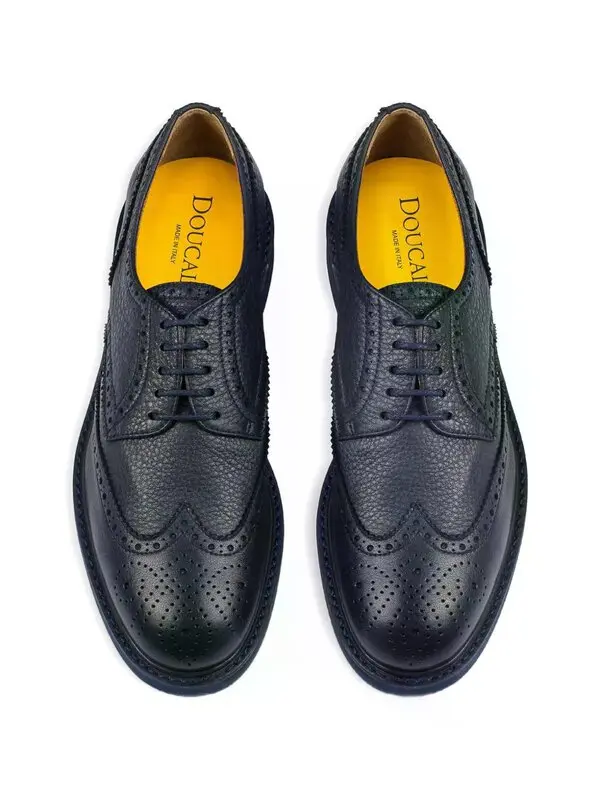 DOUCAL'S Lace-up Leather Derby Shoes - Blue