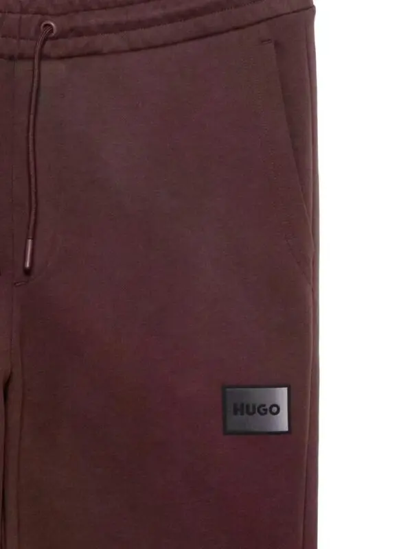 Hugo Logo-patched Cotton Trackpants - Brown