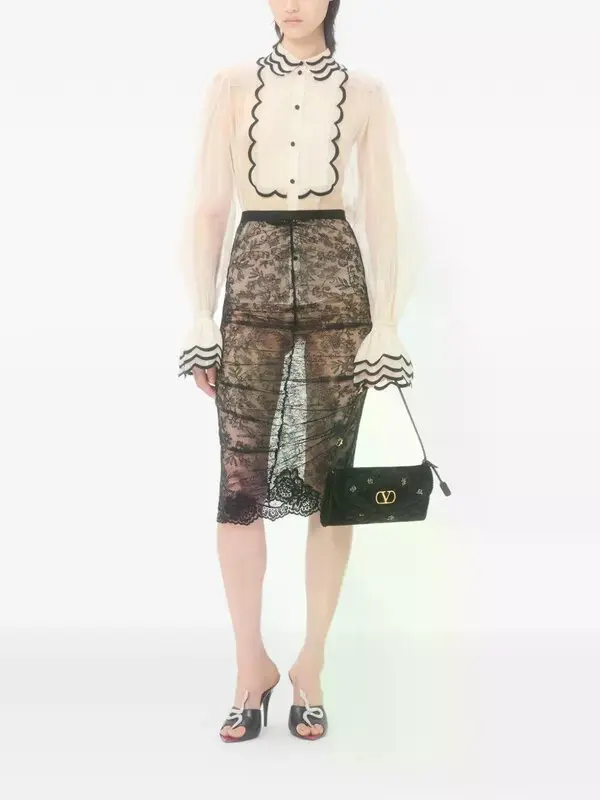 Valentino Garavani Devain Small Embroidered Velvet Shoulder Bag
