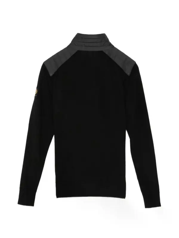 Belstaff Logo-patched Half-zip Jumper - Black