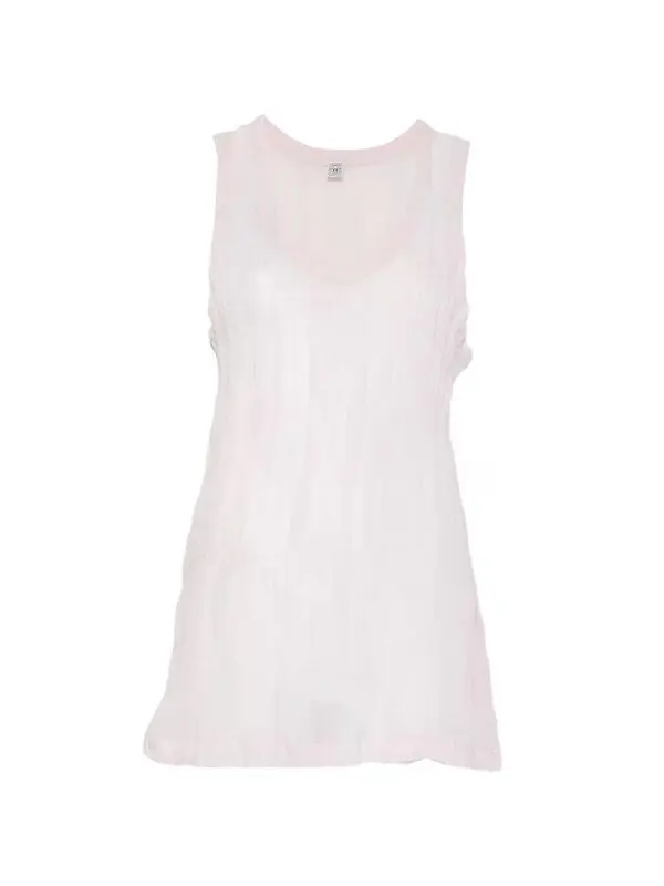 TOTEME Crinkled Gauze Tank Top - Pink