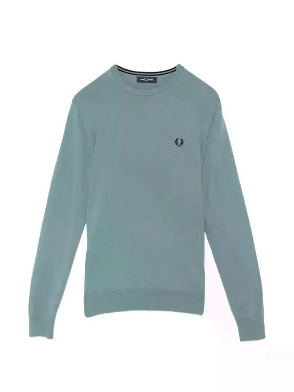 Fred Perry Logo-embroidered Round Neck Jumper - Blue