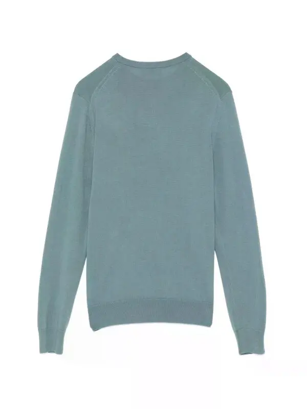 Fred Perry Logo-embroidered Round Neck Jumper - Blue