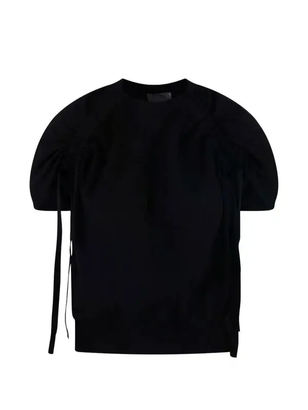 NUDE Gathered-sleeve T-shirt - Black