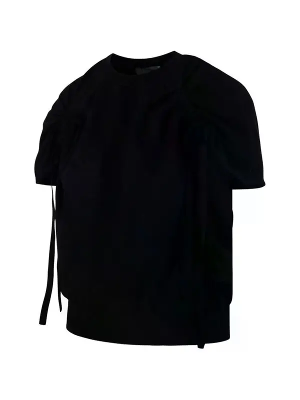 NUDE Gathered-sleeve T-shirt - Black