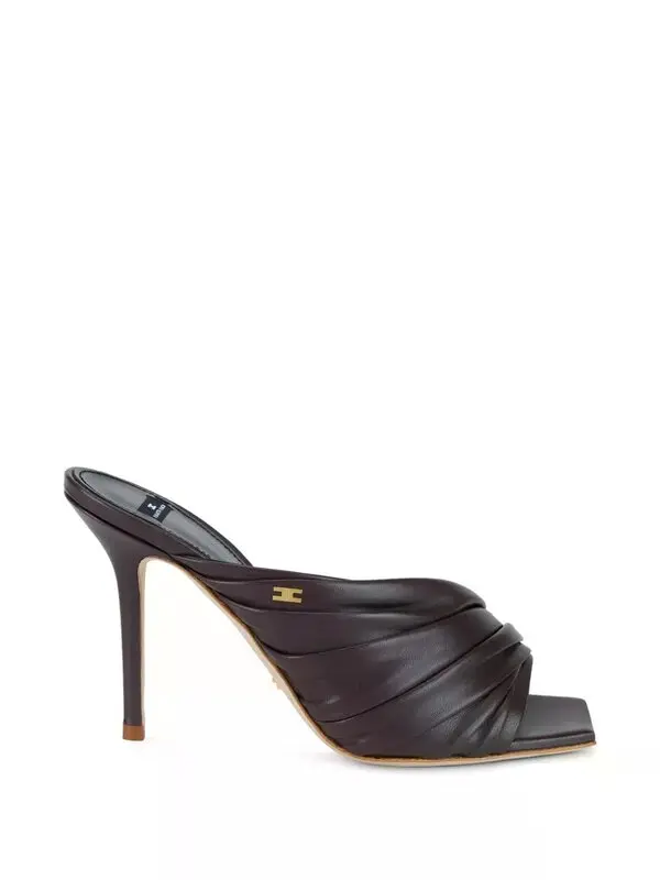 Elisabetta Franchi Leather Stiletto Sandals - Brown