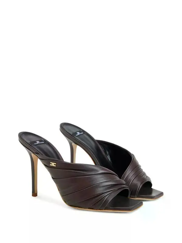 Elisabetta Franchi Leather Stiletto Sandals - Brown