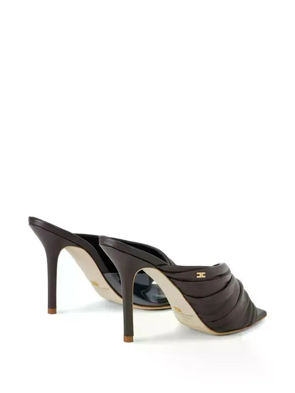 Elisabetta Franchi Leather Stiletto Sandals - Brown