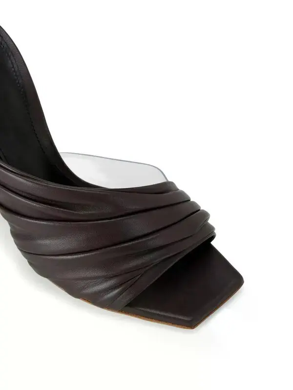 Elisabetta Franchi Leather Stiletto Sandals - Brown