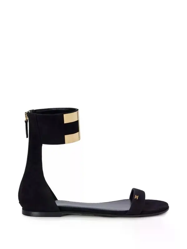 Elisabetta Franchi Ankle-strap Flat Sandals - Black
