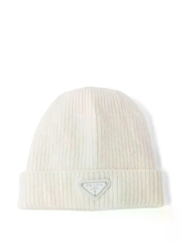 Prada Wool And Cashmere Beanie - White
