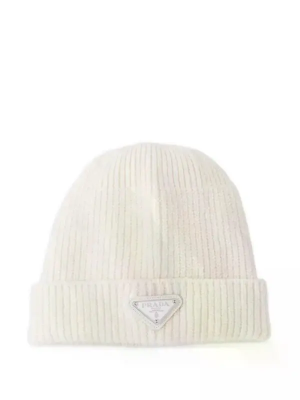 Prada Wool And Cashmere Beanie - White