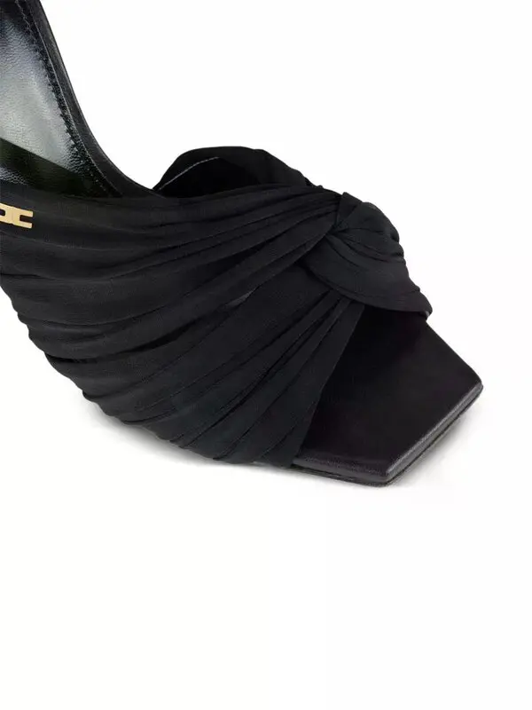 Elisabetta Franchi Draped Cross Strap Sandals - Black