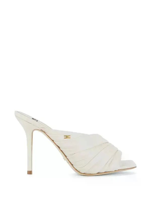 Elisabetta Franchi Leather Stiletto Sandals - Neutrals