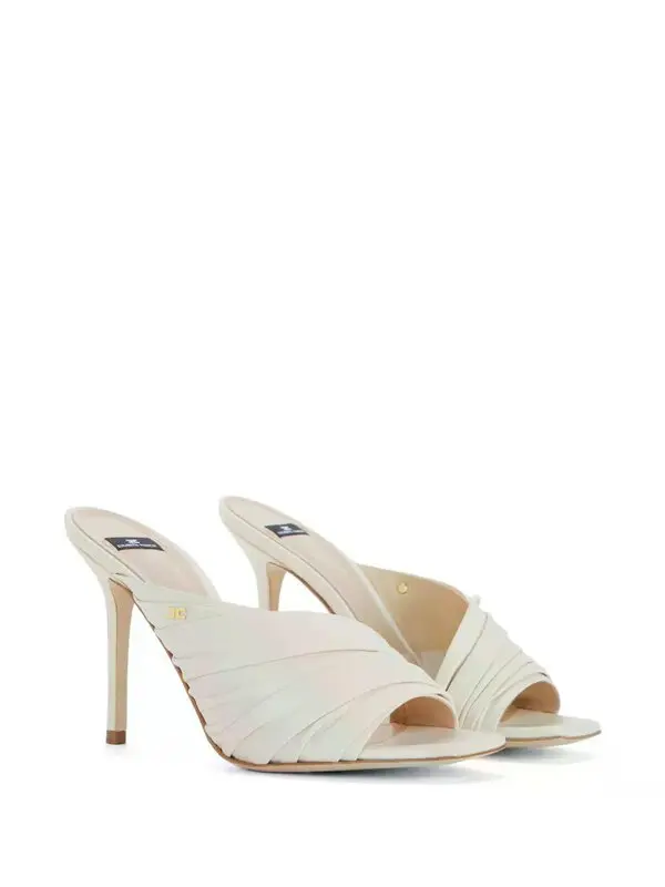 Elisabetta Franchi Leather Stiletto Sandals - Neutrals
