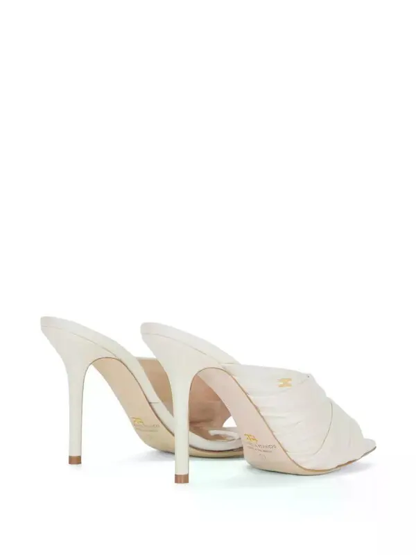 Elisabetta Franchi Leather Stiletto Sandals - Neutrals