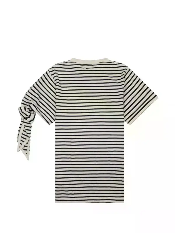 JW Anderson Striped Tie-sleeve T-shirt - Neutrals