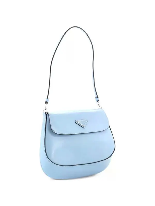 Prada Cleo Flap Shoulder Bag Spazzolato Leather - Blue