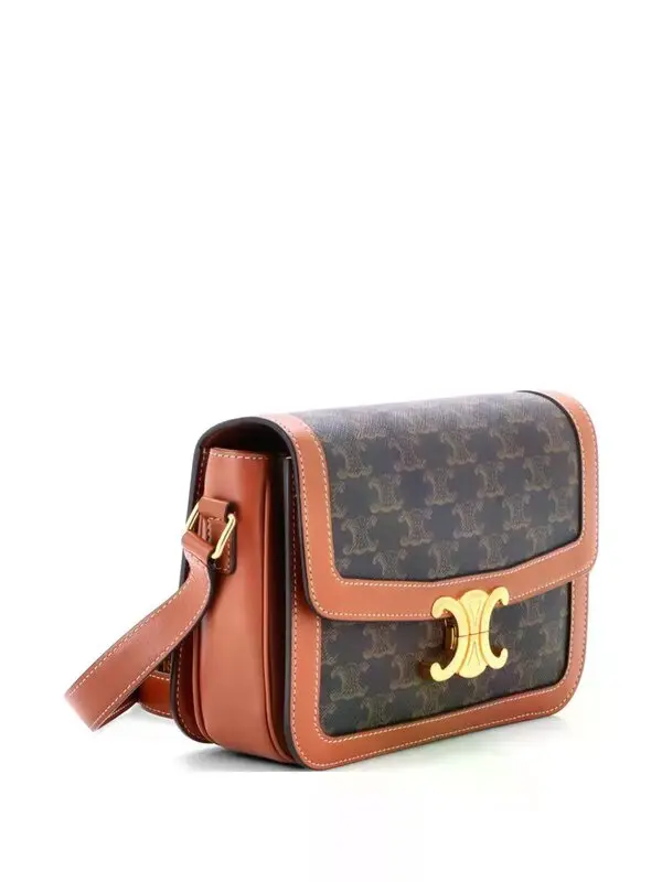 Celine Triomphe Coated Canvas Medium Shoulder Bag - Brown