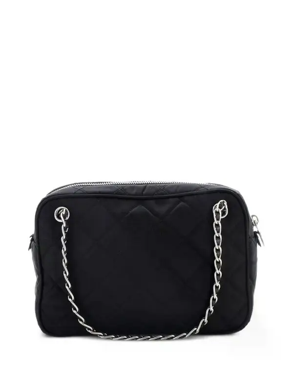 Prada Camera Bag Quilted Tessuto Small Shoulder Bag - Black