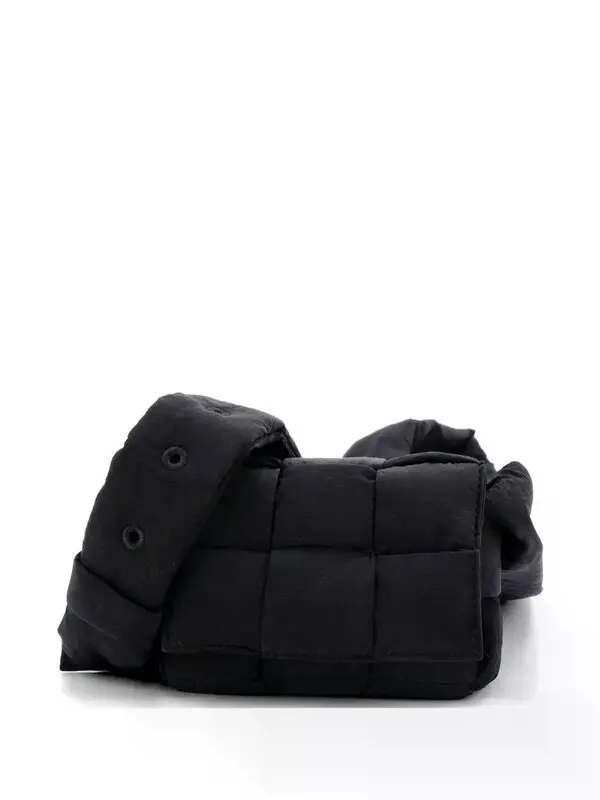 Bottega Veneta Cassette Maxi Intrecciato Nylon Extra Mini Crossbody Bag - Black