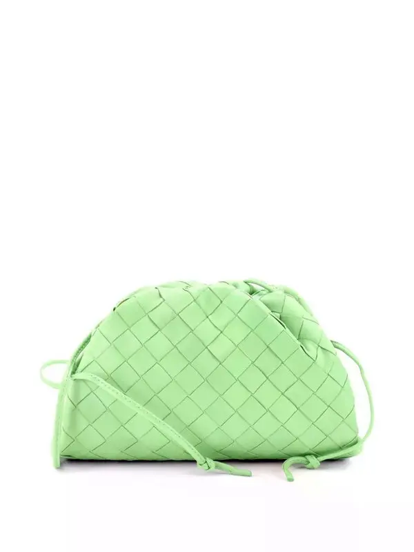 Bottega Veneta The Pouch Intrecciato Nappa Mini Crossbody Bag - Green