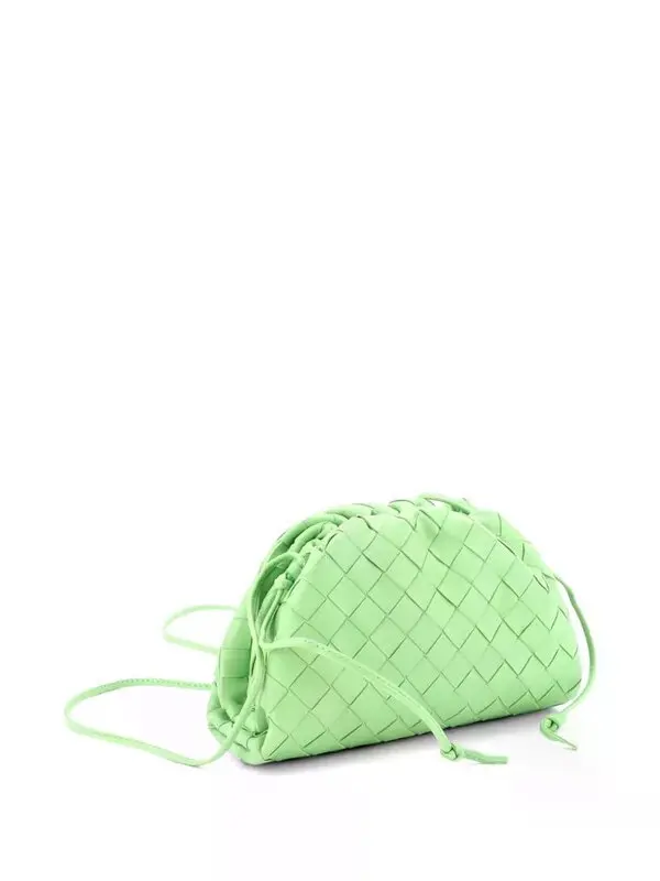 Bottega Veneta The Pouch Intrecciato Nappa Mini Crossbody Bag - Green